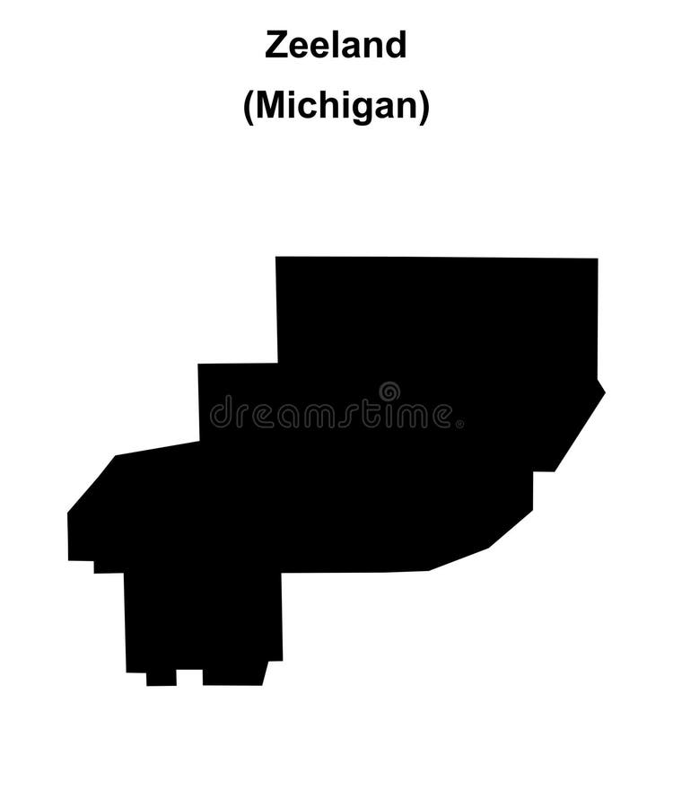 Zeeland outline map stock vector. Illustration of cartography - 387417895