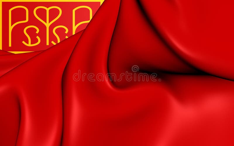 De Vsa - Vlag Met Rode Ster - Hamer En Sikkel Stock Illustratie ...