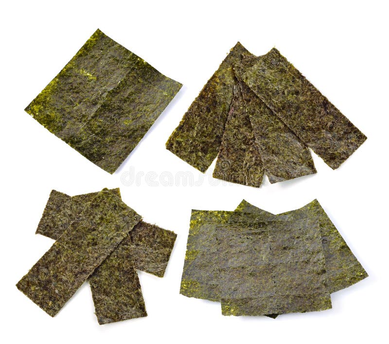 Blad Van Gedroogde Zeewier, Knapperig Zeewier, Geïsoleerd Op Witte ...