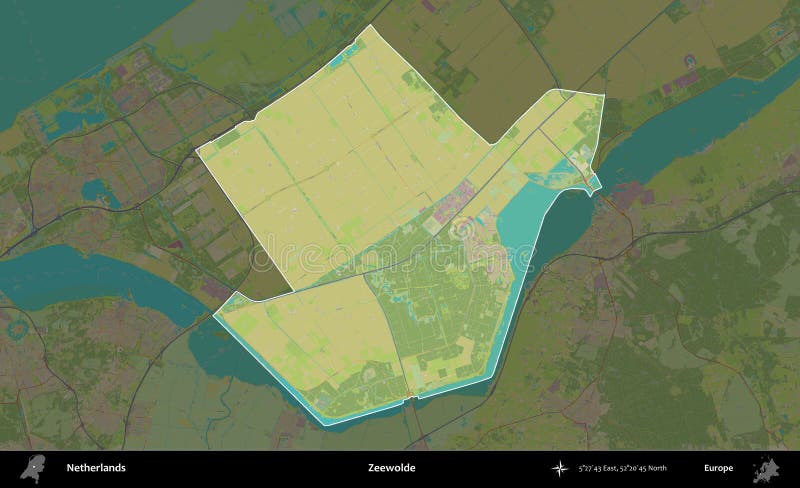 Zeewolde Highlighted, Netherlands. Topographic Humanitarian Stock ...