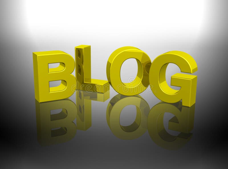 Zeichen des Blogs 3D Gold stock abbildung. Illustration von fein - 3190748