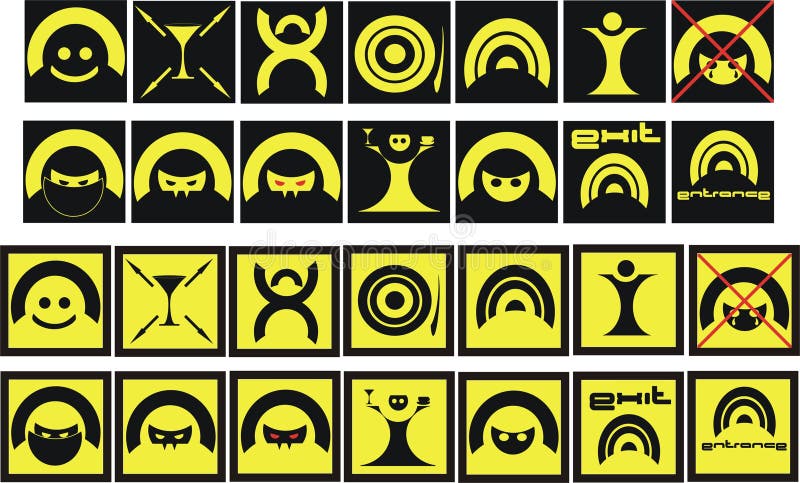 Zeichen Eingestellt - Symbole Vektor Abbildung - Illustration von ...