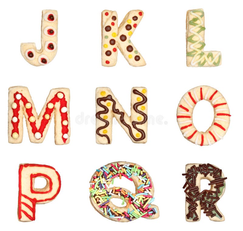 Bezeichnet a Bis I Von Verzierten Plätzchen Mit Buchstaben Stock ...