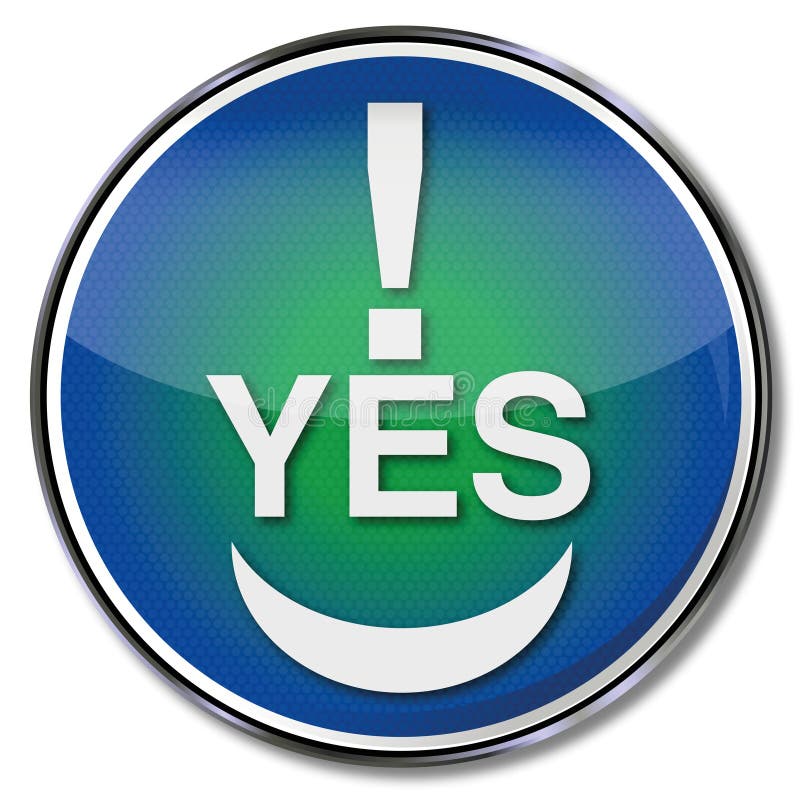 Zeichen Mit Einem Großen Ja Vektor Abbildung - Illustration von ...