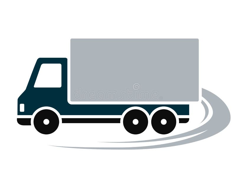 Zeichen mit Versand-LKW vektor abbildung. Illustration von ...