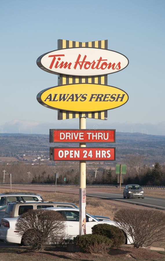 Tim Hortons Restaurant Sign Redaktionelles Stockbild - Bild von ...