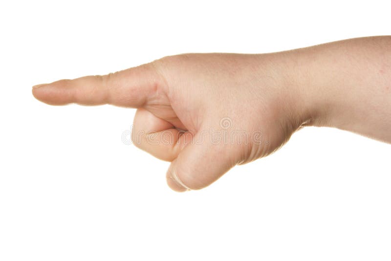 Zeigen der Hand durch Loch stockbild. Bild von einzeln - 7650693