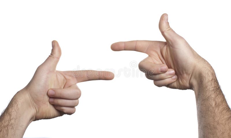 Zeigen des Fingers stockbild. Bild von getrennt, leute - 35901283