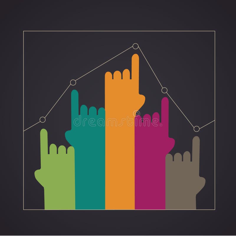 Zeigen Von Hand-Infographic-Diagramm Vektor ENV 10 Vektor Abbildung ...