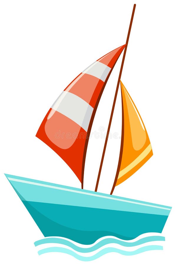 Het Glijden Van De Zeilboot Vector Illustratie - Illustration of ...