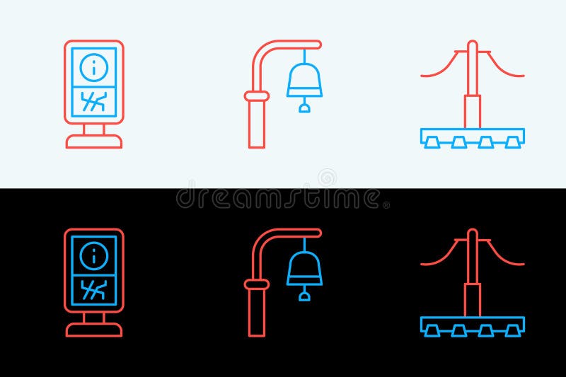 Zeile Bahninformation Stand Und Symbol Bahnhof. Vector Stock Abbildung ...