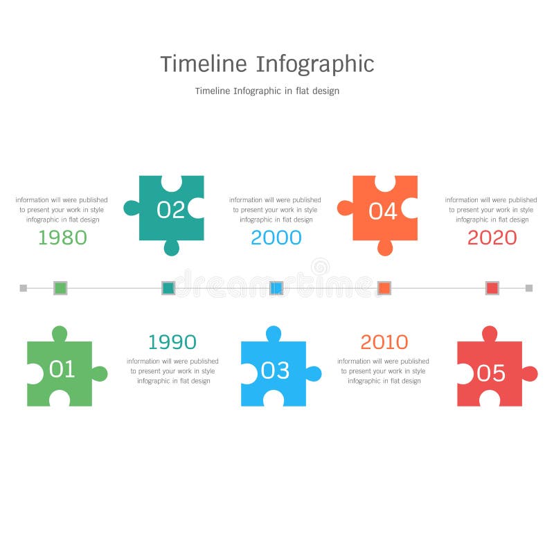 Zeitachse Infographic Im Flachen Design Vektor Abbildung - Illustration ...