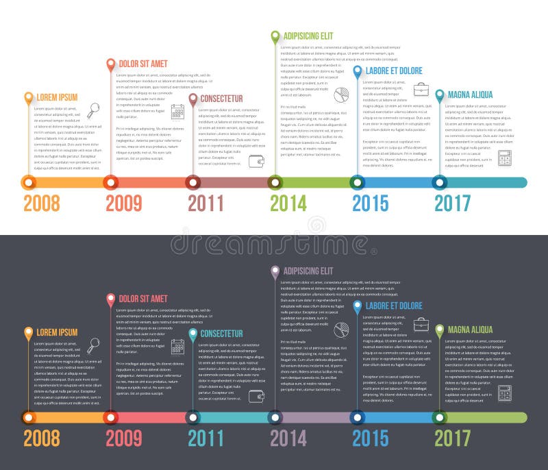 Zeitachse Infographics vektor abbildung. Illustration von geschäft ...