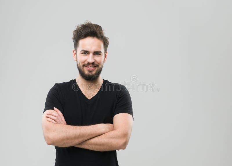 Zekere jonge volwassene stock afbeelding. Image of wapens - 53949849