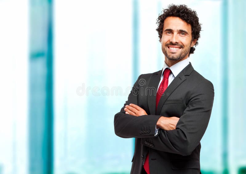 Zekere mannelijke manager stock afbeelding. Image of plan - 48359727