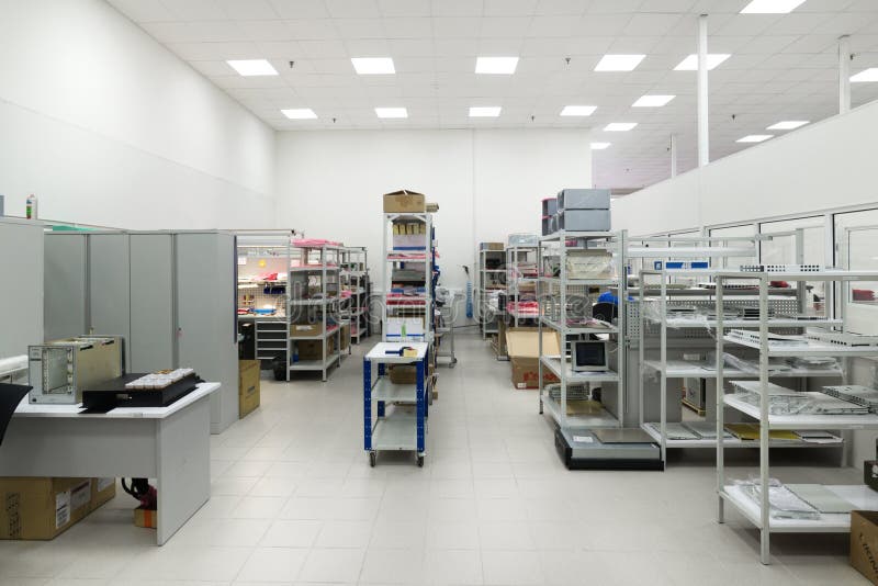 The Engineer Conducts a Test of the Finished Electronic Modules ...