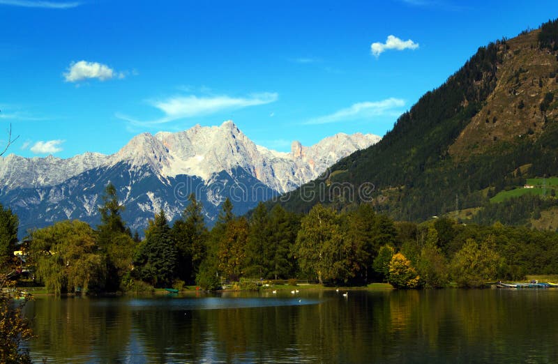 Zell am See stock photo. Image of pond, boat, nature - 37715642
