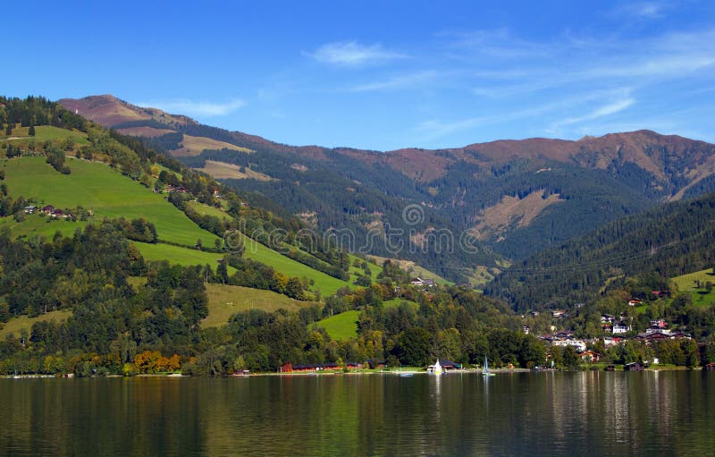Zell am See stock photo. Image of tree, hill, mountain - 37716346