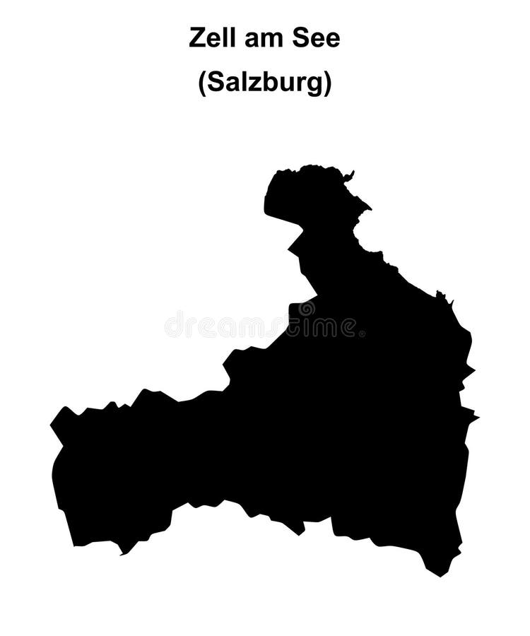 Zell am See outline map stock vector. Illustration of area - 371629553