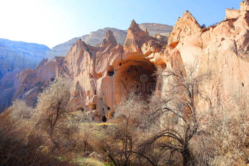Zelve Open Air Museum in Cappadocia, Turkey Stock Photo - Image of ...