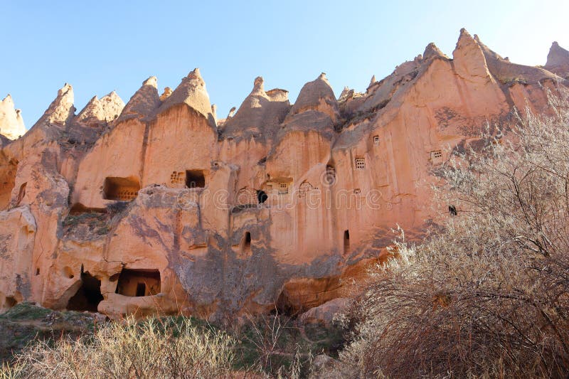 Zelve Open Air Museum in Cappadocia, Turkey Stock Image - Image of ...