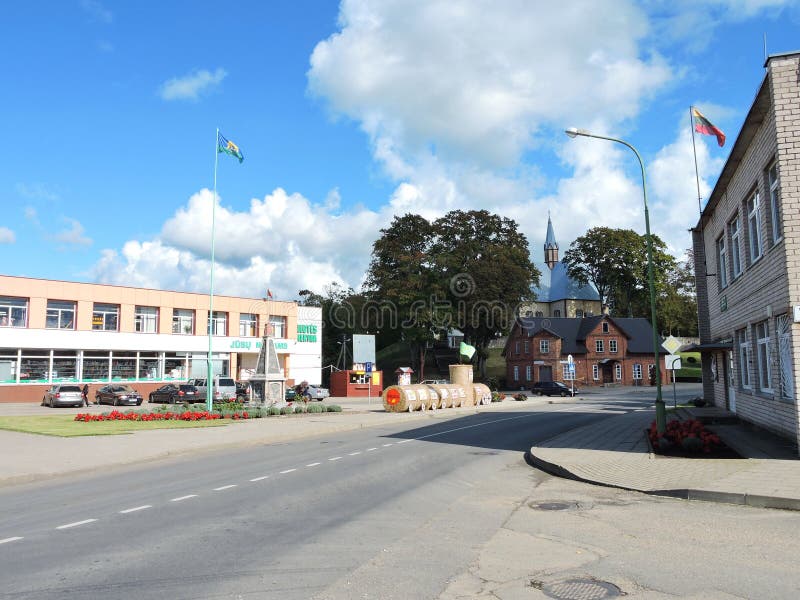 Zemaiciu Naumiestis Town, Lithuania Editorial Image - Image of house ...