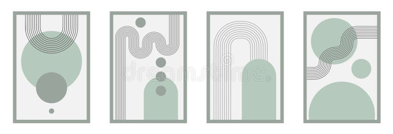Zen Arch Poster Set, Simple Line Arch and Shapes. Geometric Japanese ...