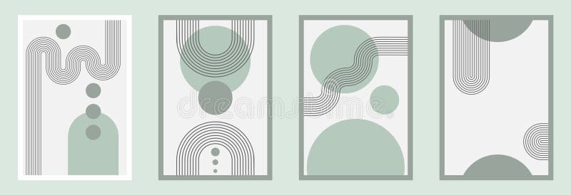 Zen Arch Poster Set, Simple Line Arch and Shapes. Geometric Japanese ...
