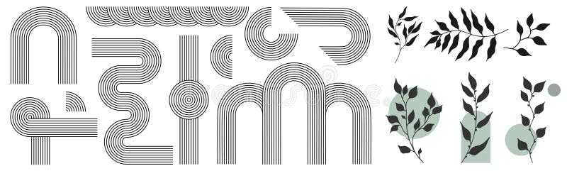 Zen Arch Set, Simple Line Arch, Botanical Elements and Geometric Shapes ...