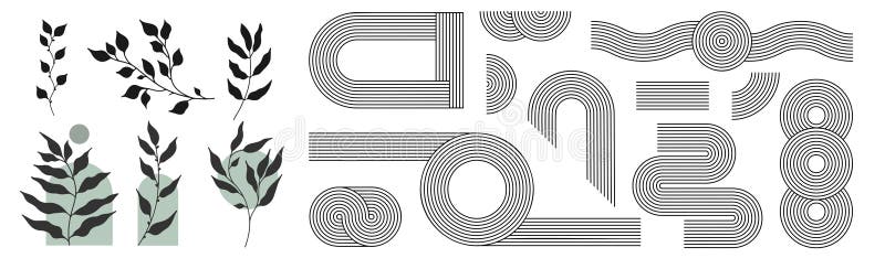 Zen Arch Set, Simple Line Arch, Botanical Elements and Geometric Shapes ...