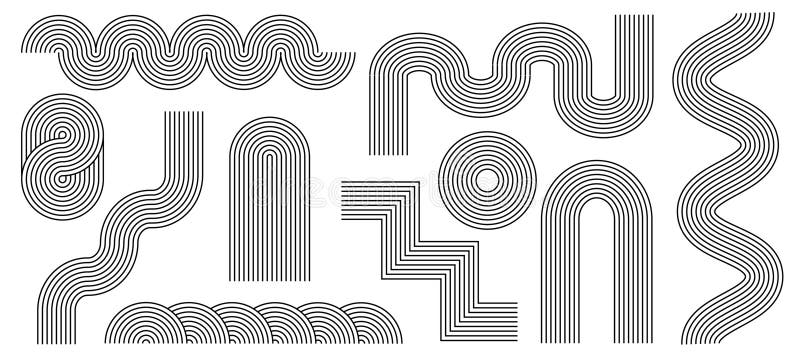 Zen Arch Set, Simple Line Arch and Shapes. Geometric Japanese Zen ...