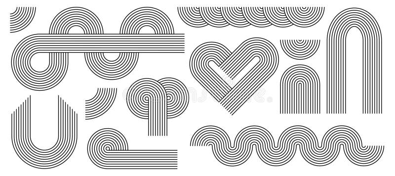 Zen Arch Set, Simple Line Arch and Shapes. Geometric Japanese Zen ...