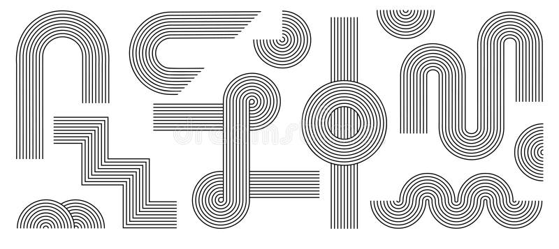 Zen Arch Set, Simple Line Arch and Shapes. Geometric Japanese Zen ...