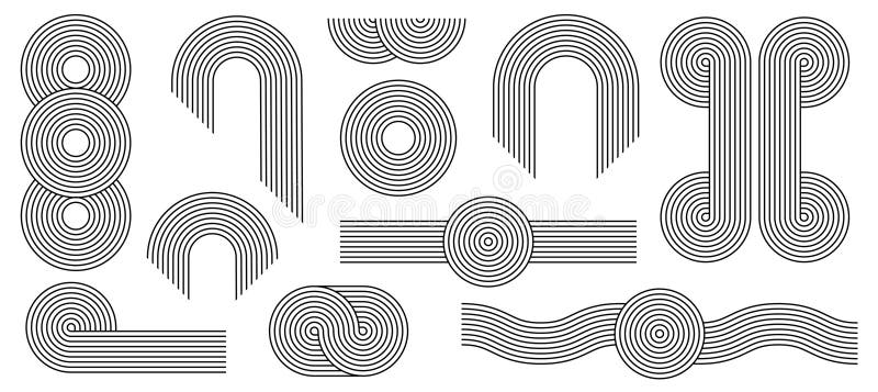 Zen Arch Set, Simple Line Arch and Shapes. Geometric Japanese Zen ...