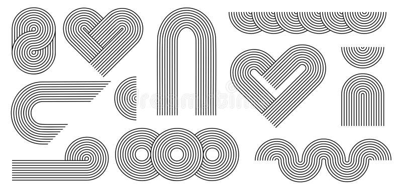 Zen Arch Set, Simple Line Arch and Shapes. Geometric Japanese Zen ...