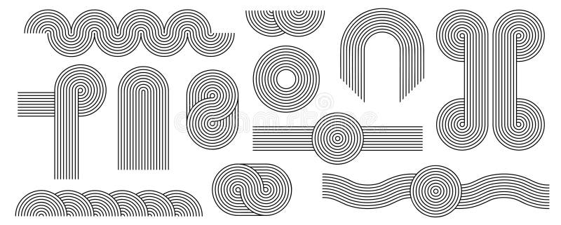 Zen Arch Set, Simple Line Arch and Shapes. Geometric Japanese Zen ...