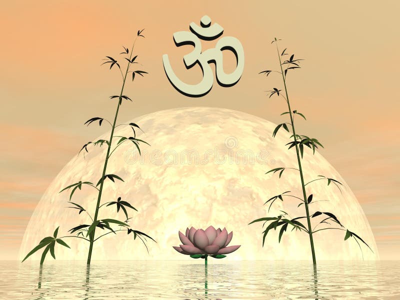 Zen aum - 3D render stock illustration. Illustration of meditation ...