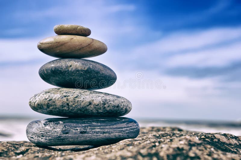 Zen Balancing Pebbles stock photo. Image of cheerful - 84310370