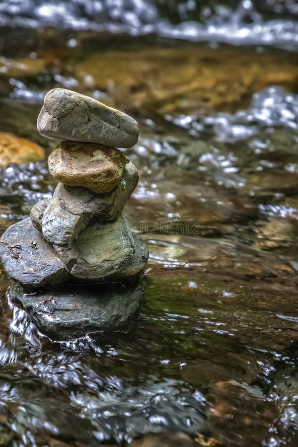 Balancing Pebbles from River Stones Stack. Stock Photo - Image of ...