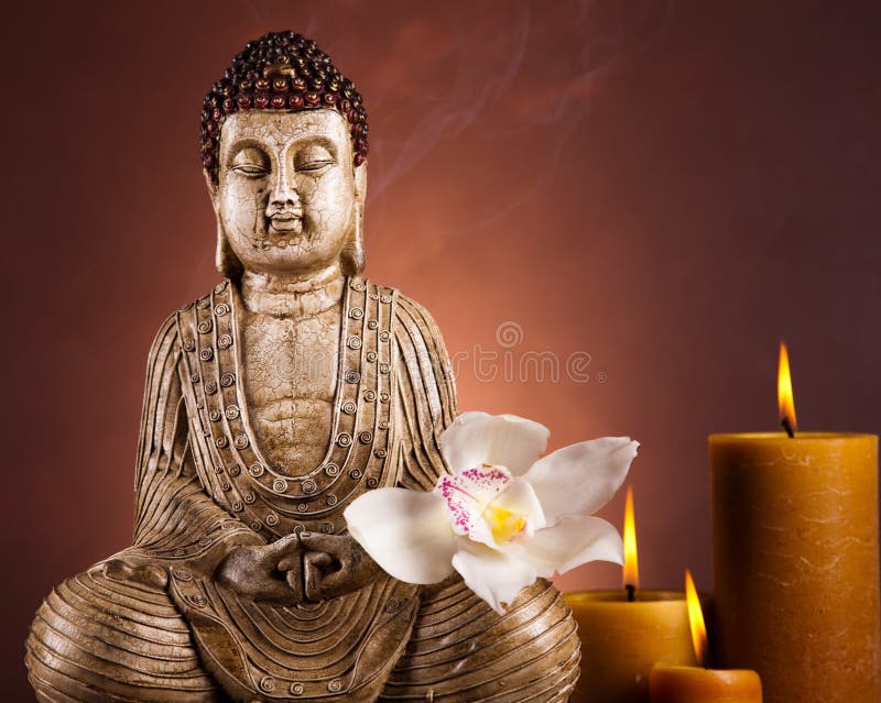 Zen Buddha Statue, Vivid Colors, Natural Tone Stock Photo - Image of ...