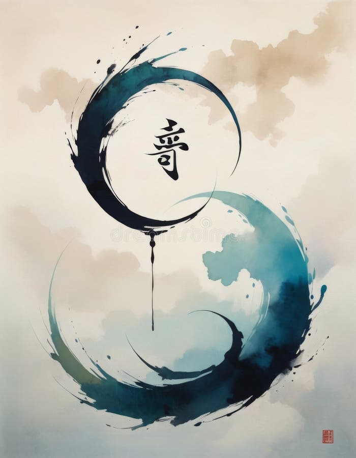 Zen Calligraphy Harmony stock image. Image of style - 313695031