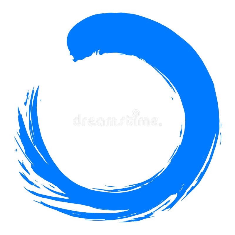 Zen Circle Blue Brush Stroke Art Painting Vector Stock Vector ...