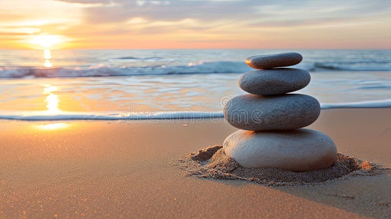 Zen Coastal Haven stock illustration. Illustration of summer - 304737986