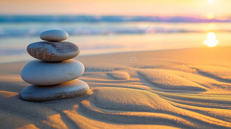 Zen Coastal Haven stock illustration. Illustration of meditation ...