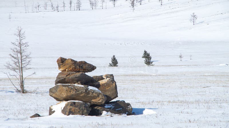 Zen Concept. a Pyramid Made of Stone on Top of a Mountain Stone Pyramid ...