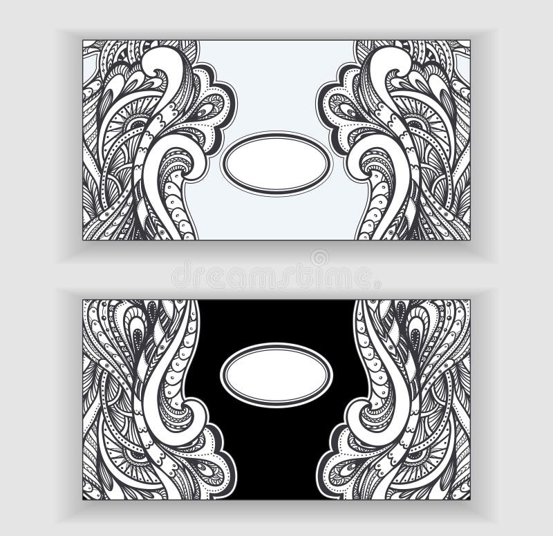 Zen-doodle or Zen-tangle Banners or Label or Frames Stock Vector ...
