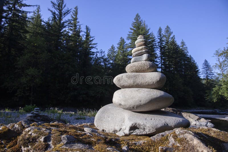 Rock Balancing in the Mountains. Stock Image - Image of balance ...