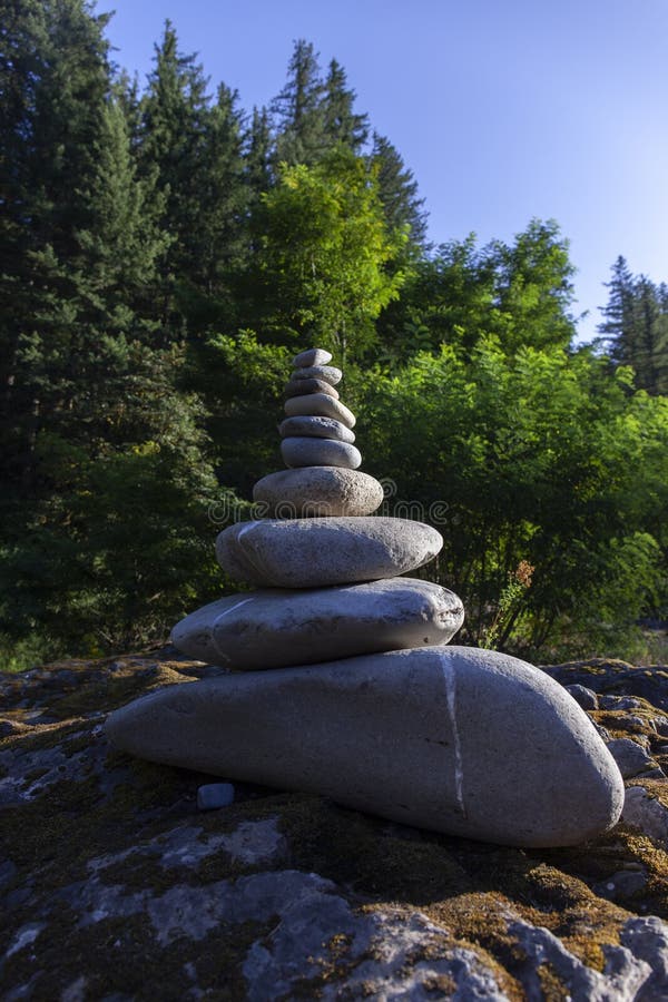 Rock balancing stock image. Image of forest, balance - 192831079
