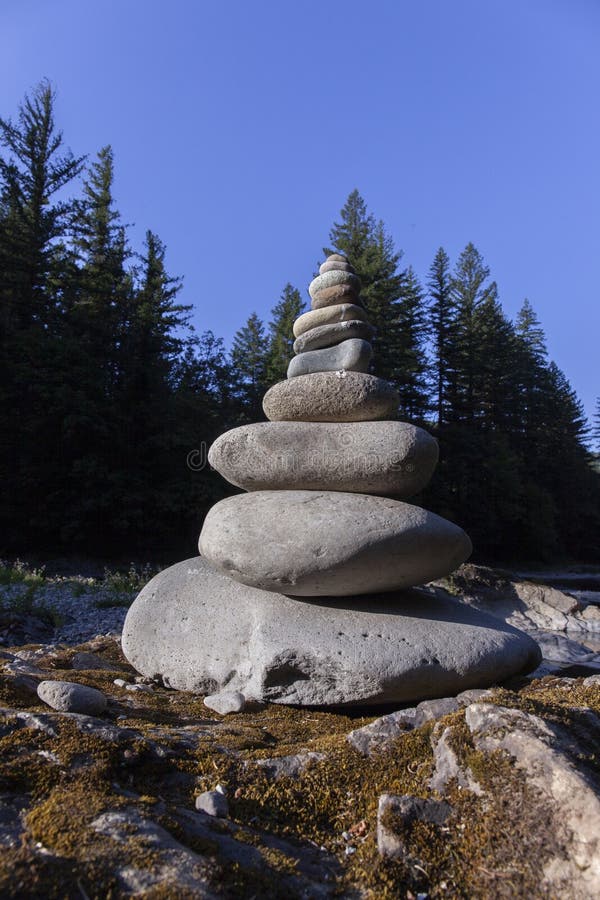 Rock Balancing in the Mountains. Stock Image - Image of balance ...