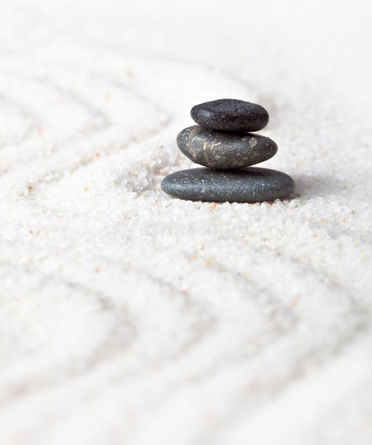 Zen Garden Raked Sand and Stone Pattern Stock Photo - Image of concept ...